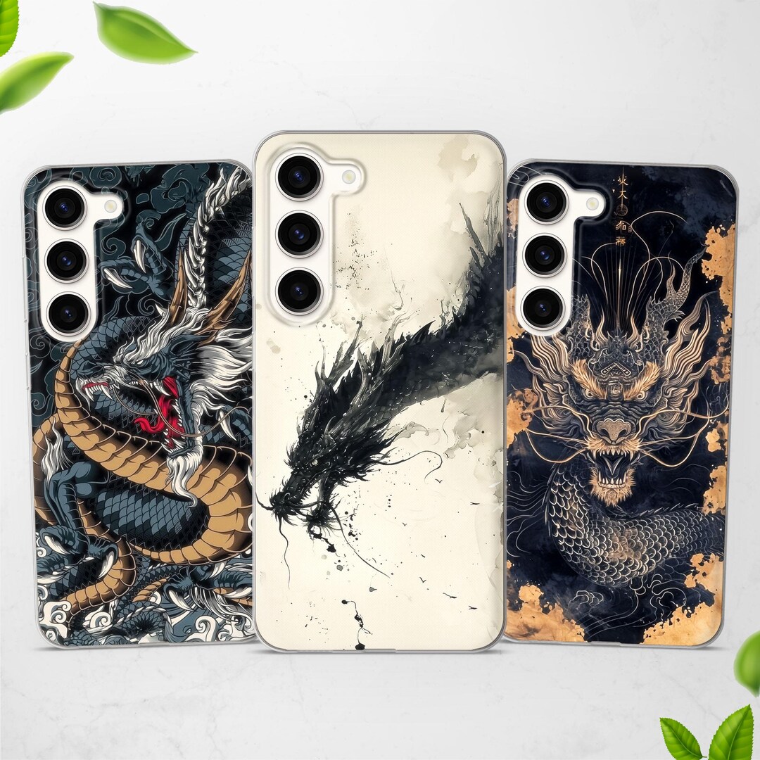 Japanese Dragon Phone Case Aesthetic Cover Fits Samsung S25 Ultra, S24 ...