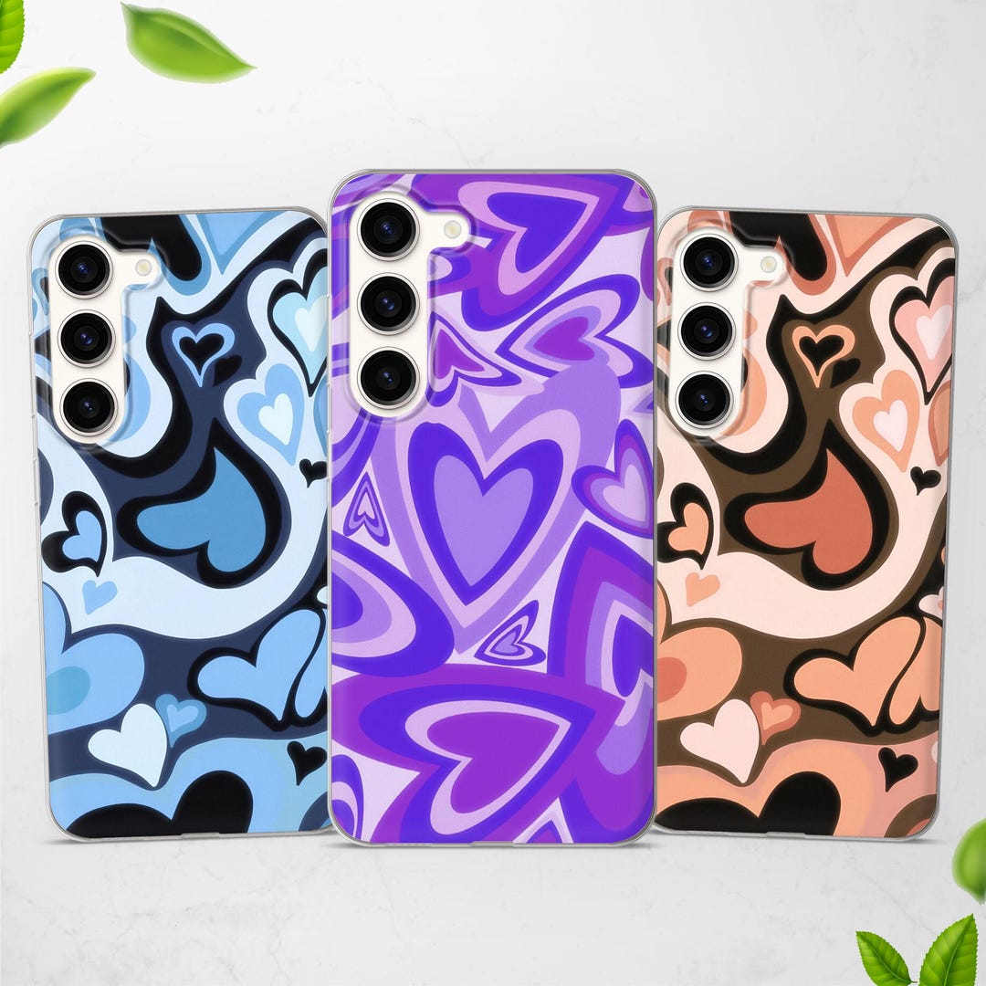 Groovy Heart Phone Case Retro Y2K Cover Fits Samsung S25 Ultra S24 FE ...