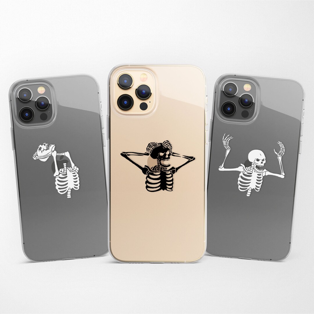 Clear Skeleton Gothic Horror Phone Case Fit for Pixel 9 Pro 8 7 6 5A ...