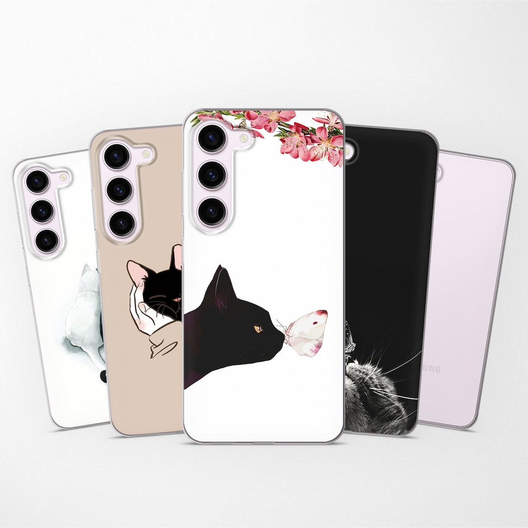 Cute Black Cats Phone Case Fits Samsung S25 S24 S23 Ultra S22 S21 S20 ...