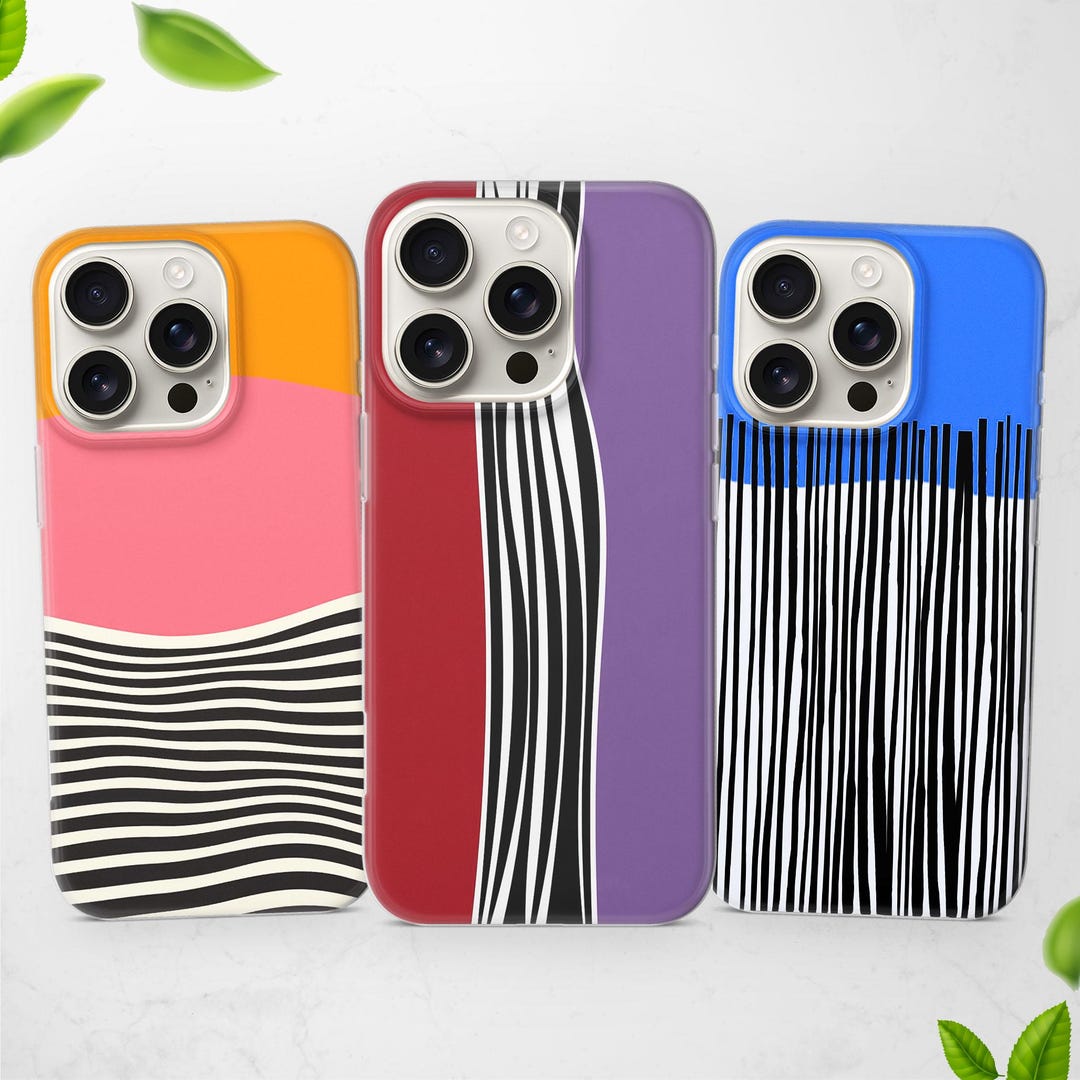 Abstract Modern Phone Case Pastel Lines Cover for iPhone 17 Pro Max 16e ...