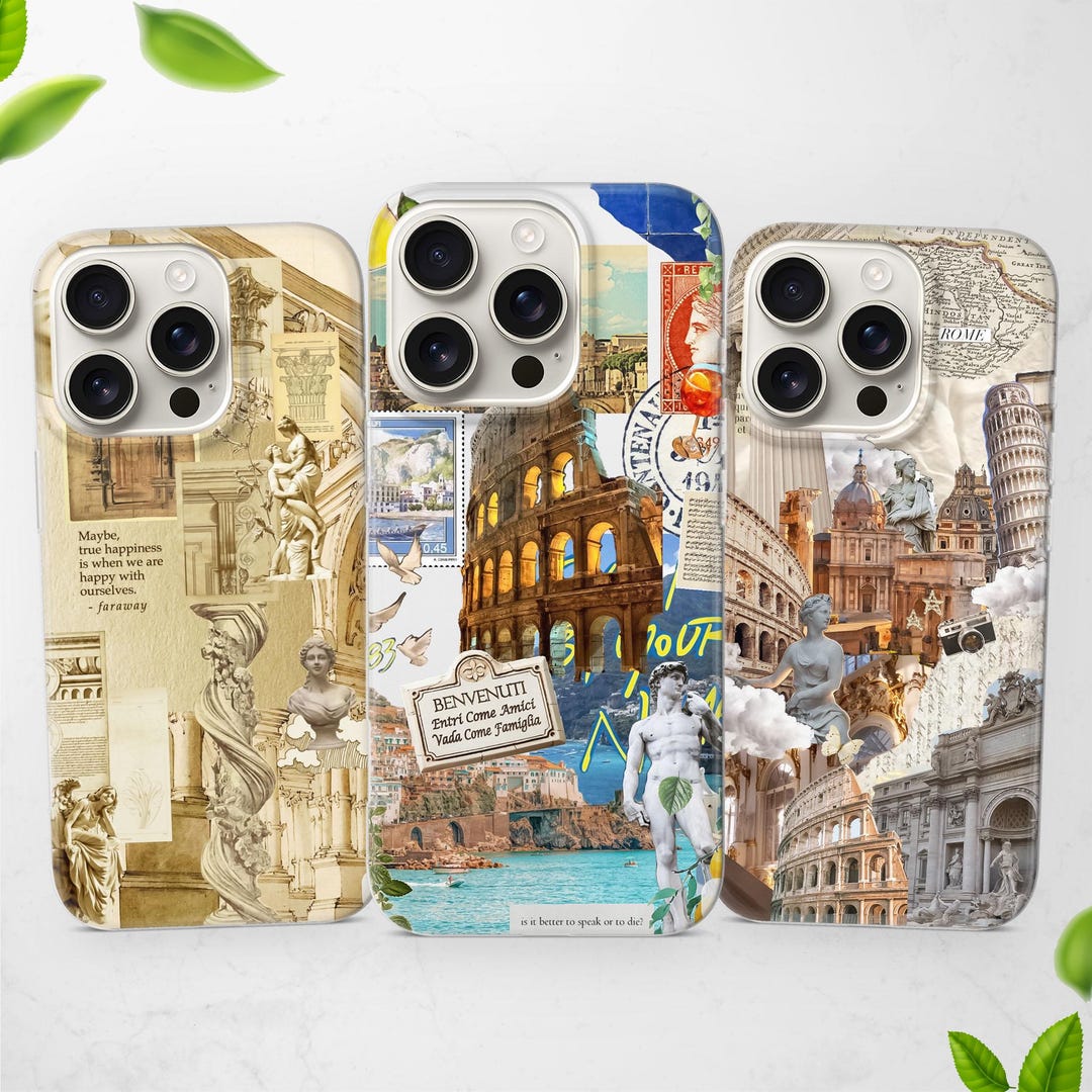 Collage Ancient Rome Phone Case Aesthetic Italy Cover for iPhone 16 Pro ...