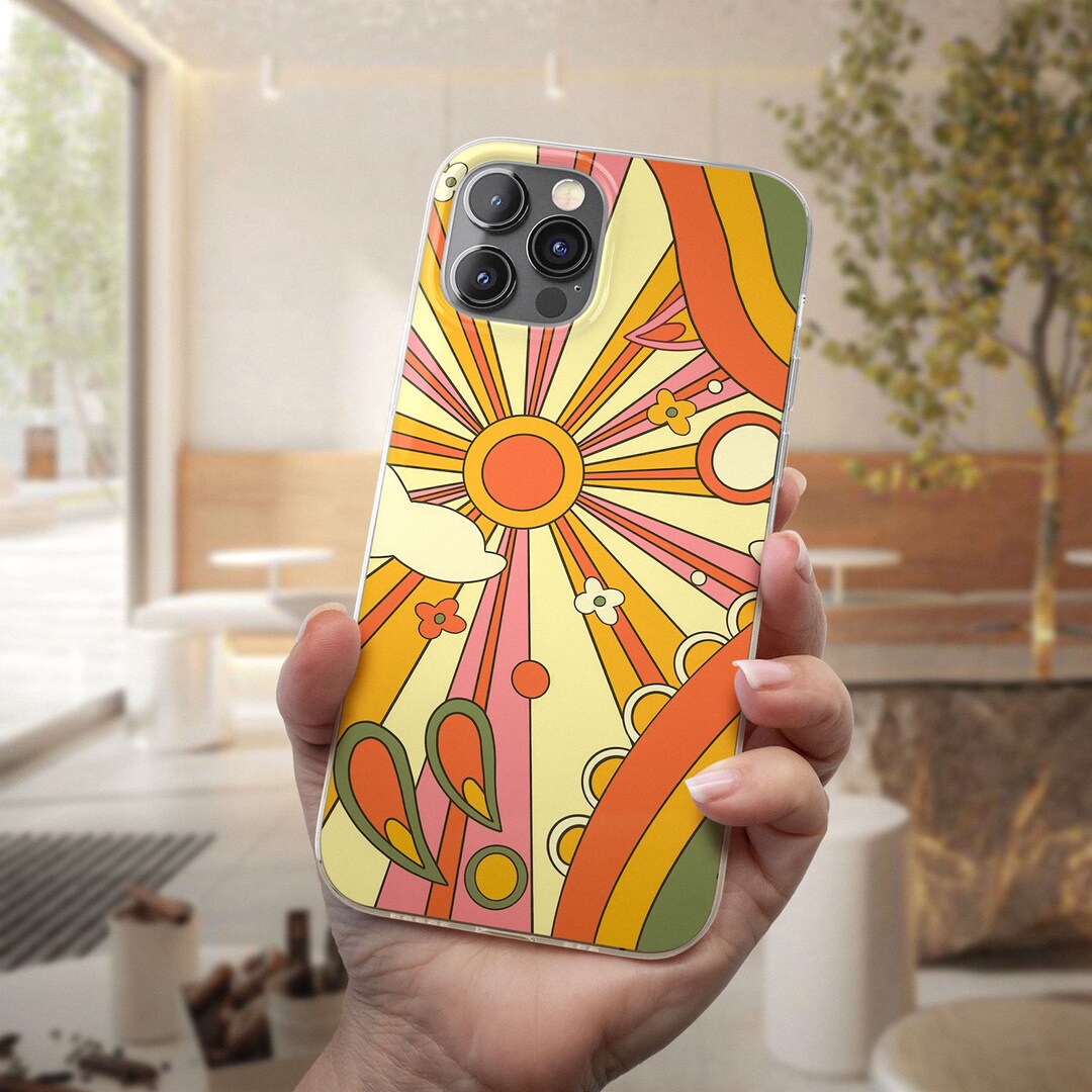 Hippie Retro Groovy Phone Case Fit for iPhone 16 15 Pro 14 13 12 11 ...