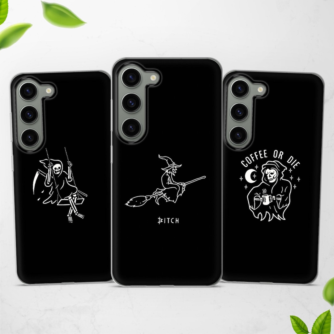 Spooky Gothic Skeleton Phone Case Dark Humor Cover Fits Samsung S25 ...