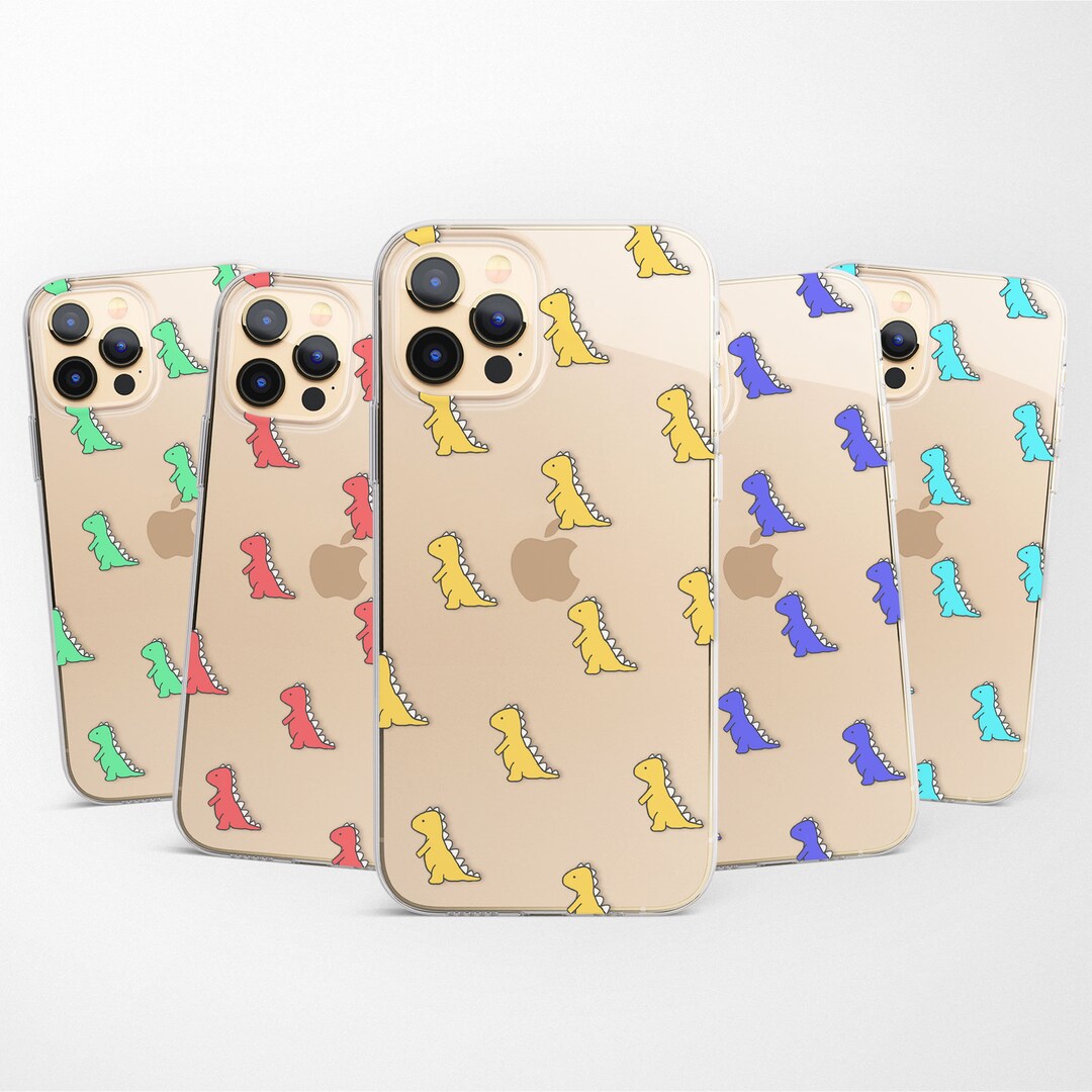 Clear Dino Dinosaur Phone Case Fit for iPhone 16 15 Pro 14 13 12 11 ...