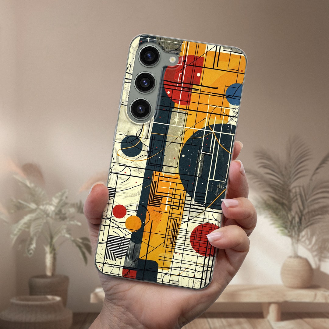 Retro Geometric Phone Case Vintage Cover Fits Samsung S25 S24 Ultra S23 ...