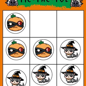 Halloween Themed Printable Tic Tac Toe Game Set Halloween Fun - Etsy