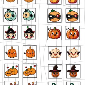 Halloween Themed Printable Memory Matching Games, Pumpkin and Halloween ...