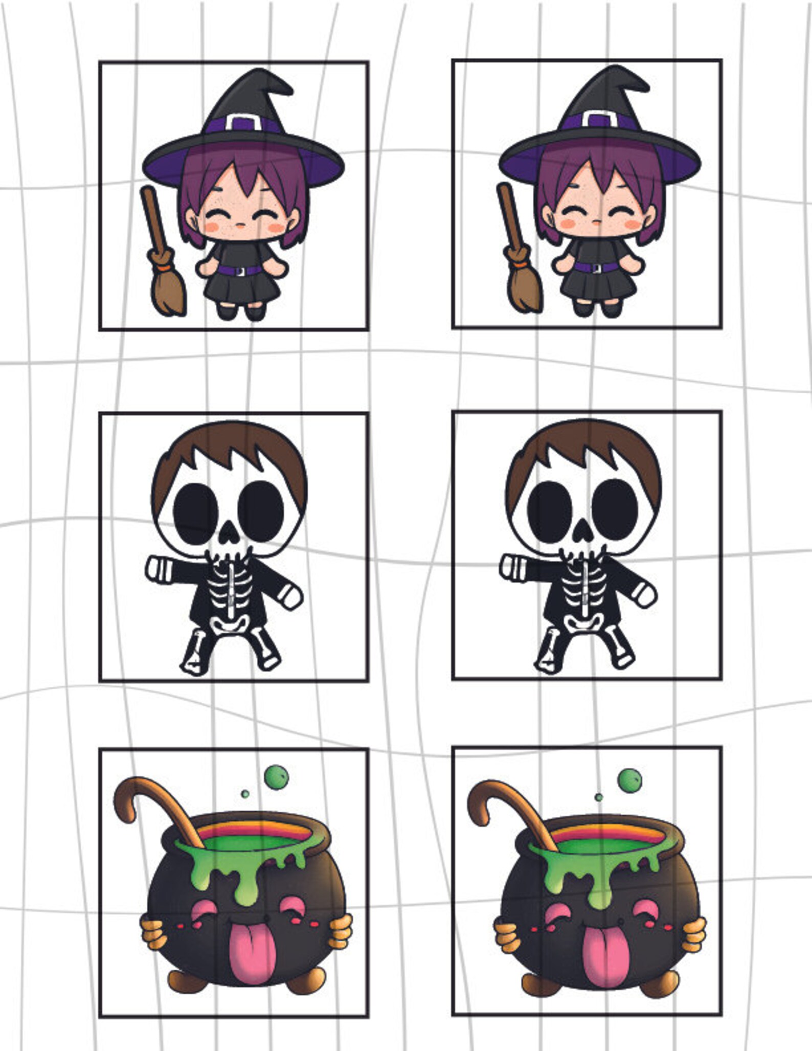 Halloween Themed Printable Memory Matching Games, Pumpkin and Halloween ...