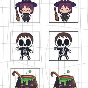 Halloween Themed Printable Memory Matching Games, Pumpkin and Halloween ...