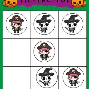Halloween Themed Printable Tic Tac Toe Game Set Halloween Fun - Etsy