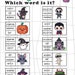 Educational Halloween Themed Printable Word Race and Match and Write ...
