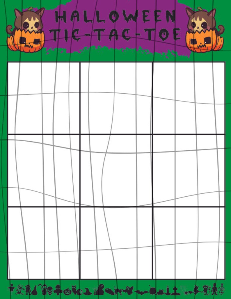 Halloween Themed Printable Tic Tac Toe Game Set Halloween Fun - Etsy