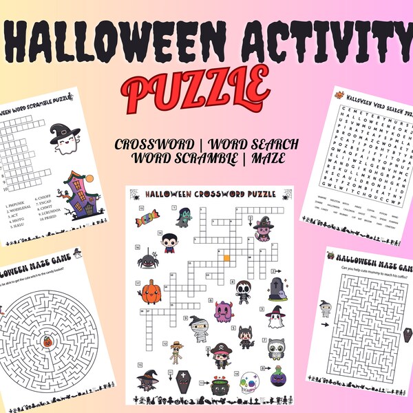 Halloween Word Block - Etsy