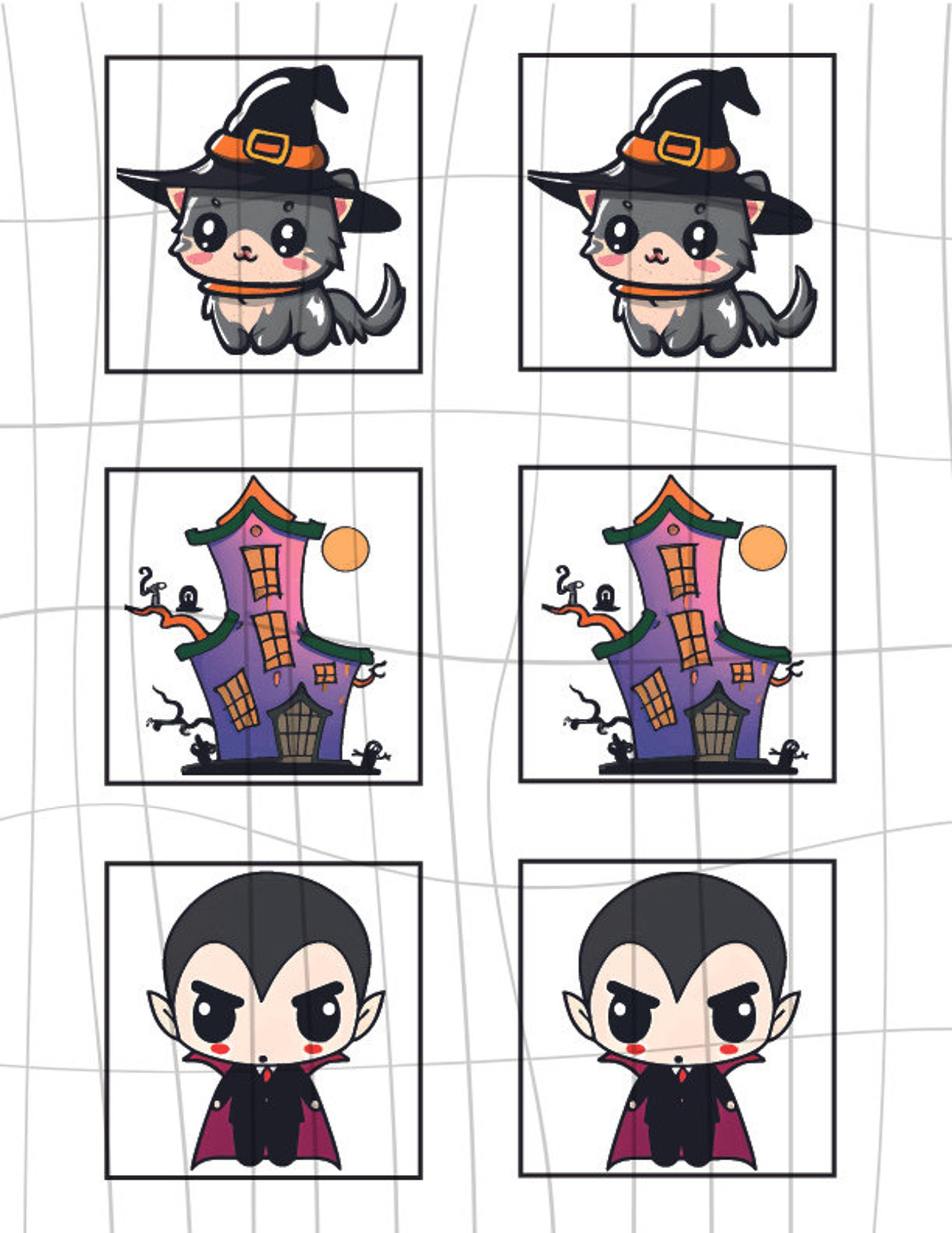 Halloween Themed Printable Memory Matching Games, Pumpkin and Halloween ...