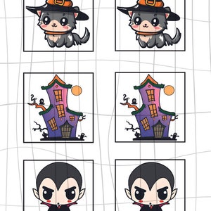 Halloween Themed Printable Memory Matching Games, Pumpkin and Halloween ...