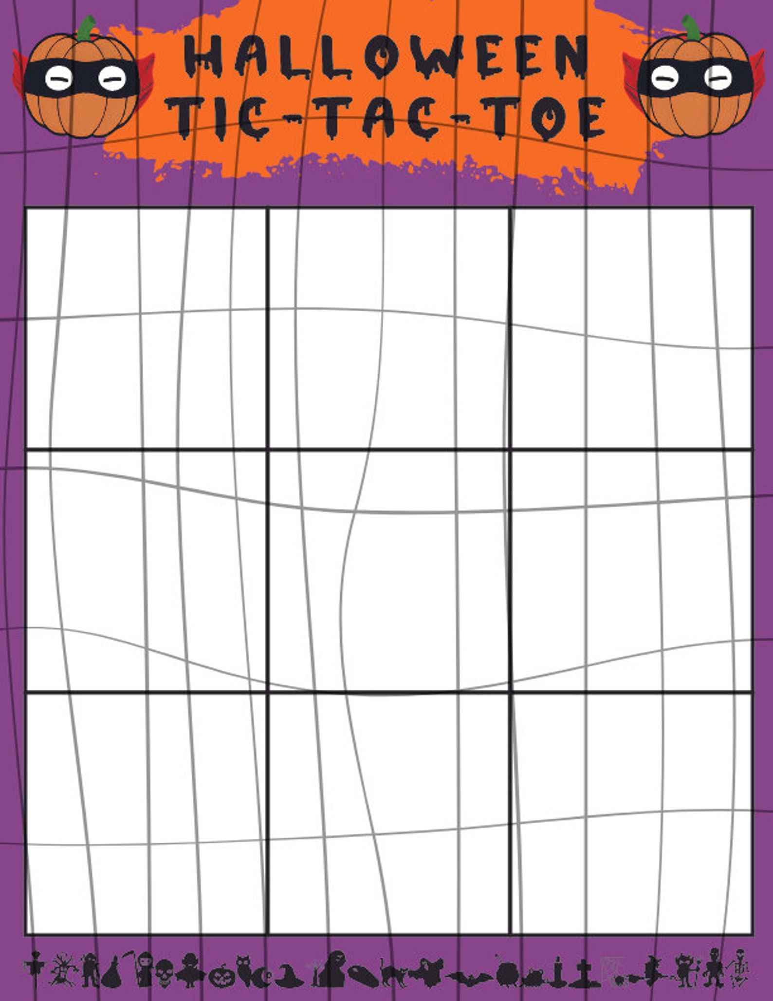 Halloween Themed Printable Tic Tac Toe Game Set Halloween Fun - Etsy