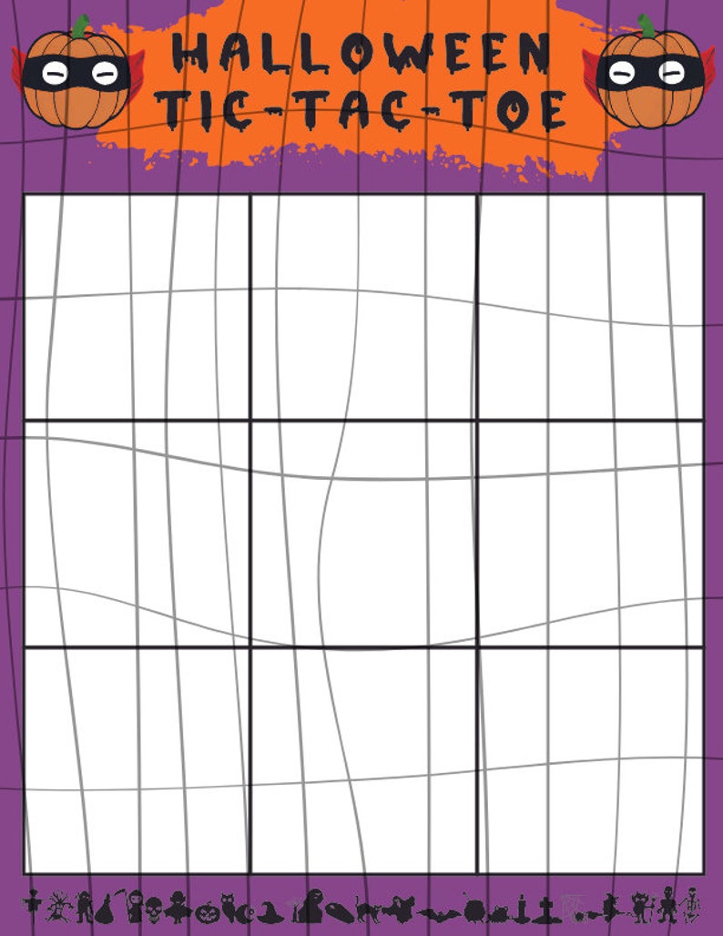Halloween Themed Printable Tic Tac Toe Game Set Halloween Fun - Etsy