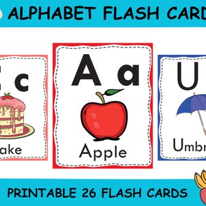 Printable Educational Alphabet Flash Cards, Colorful ABC Flash Cards ...