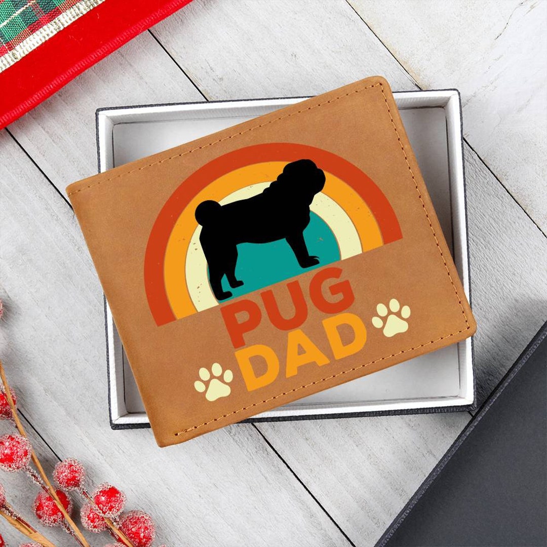 Pug Dog Dad Real Leather Wallet - Etsy