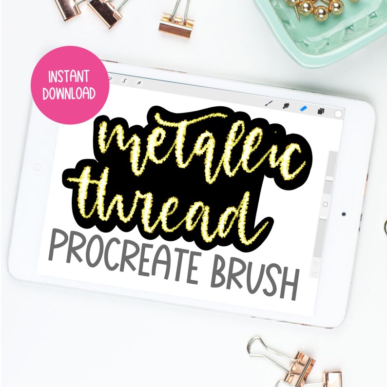 Procreate Brush Bumpy Metallic Foil Custom Script Pen - Hand Lettering ...