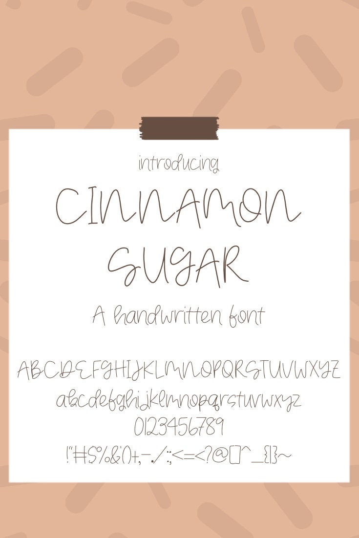 Cinnamon Sugar Font Duo - Handwritten Sans Serif Uppercase and Cursive ...