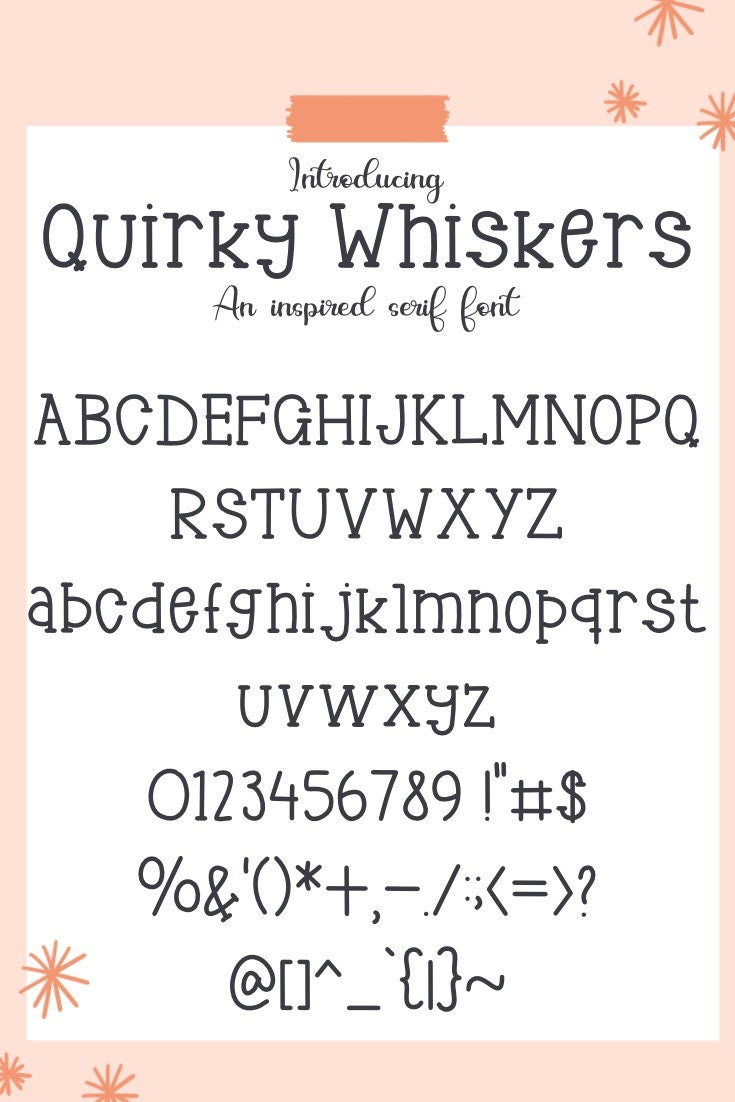 Quirky Whiskers Hand-lettered Serif Font: Playful DIY Typography (TTF ...