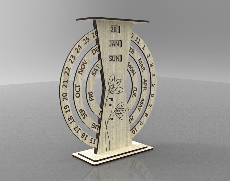 Laser Cut Perpetual Calendar, Calendar Digital File, Ornament Designed ...