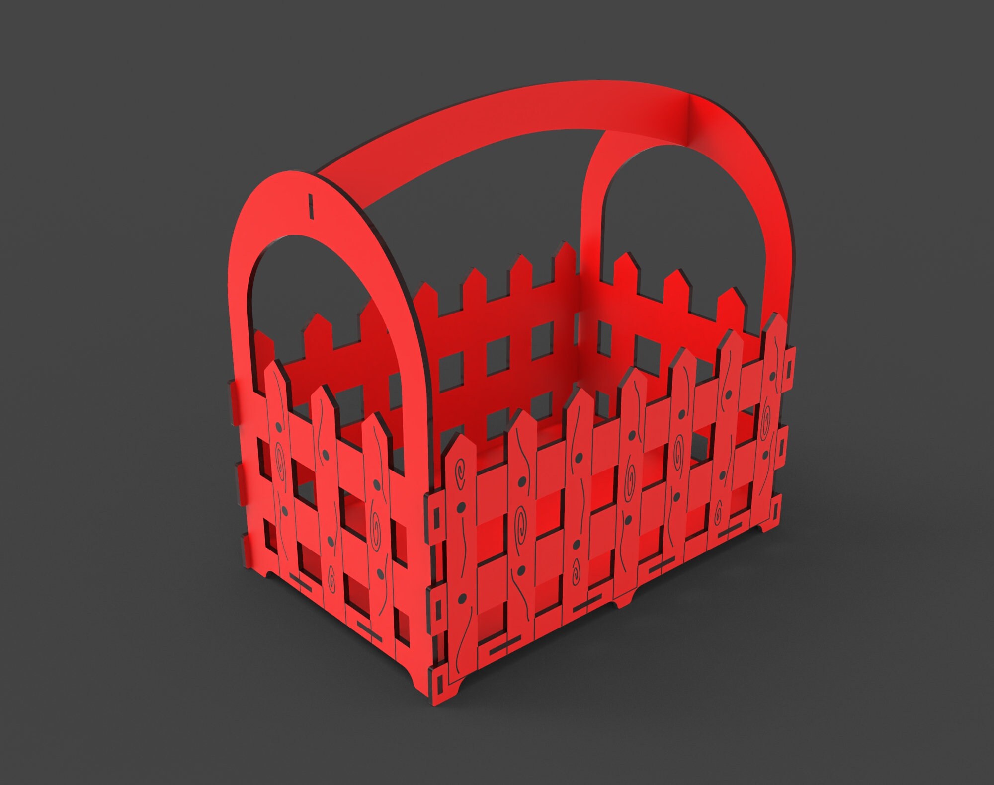 3 Different Sizes Basket SVG Files for Laser Cutting Garden Fence ...