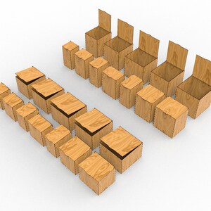 24 Different Sizes With Flip up Lid Box Bundle Laser Cut Svg Pdf Dxf ...