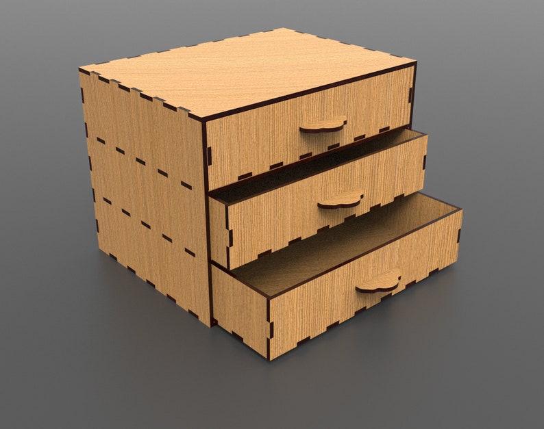 Desktop Storage Drawer Set Svg Laser Cutting Files With - Etsy