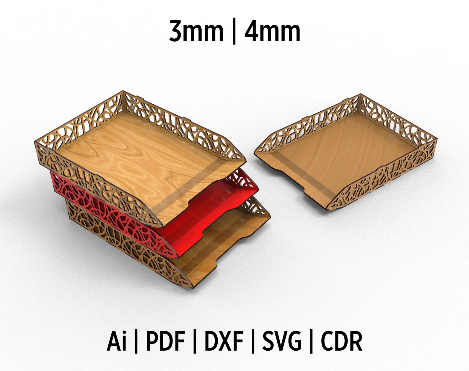 Office Desk Organiser Stackable Paper Tray, Document Organizer Svg and ...