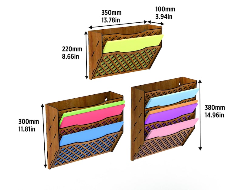 Wall Rack and Magazine Organizer Dxf, Svg Laser Cut Files, Stylish and ...