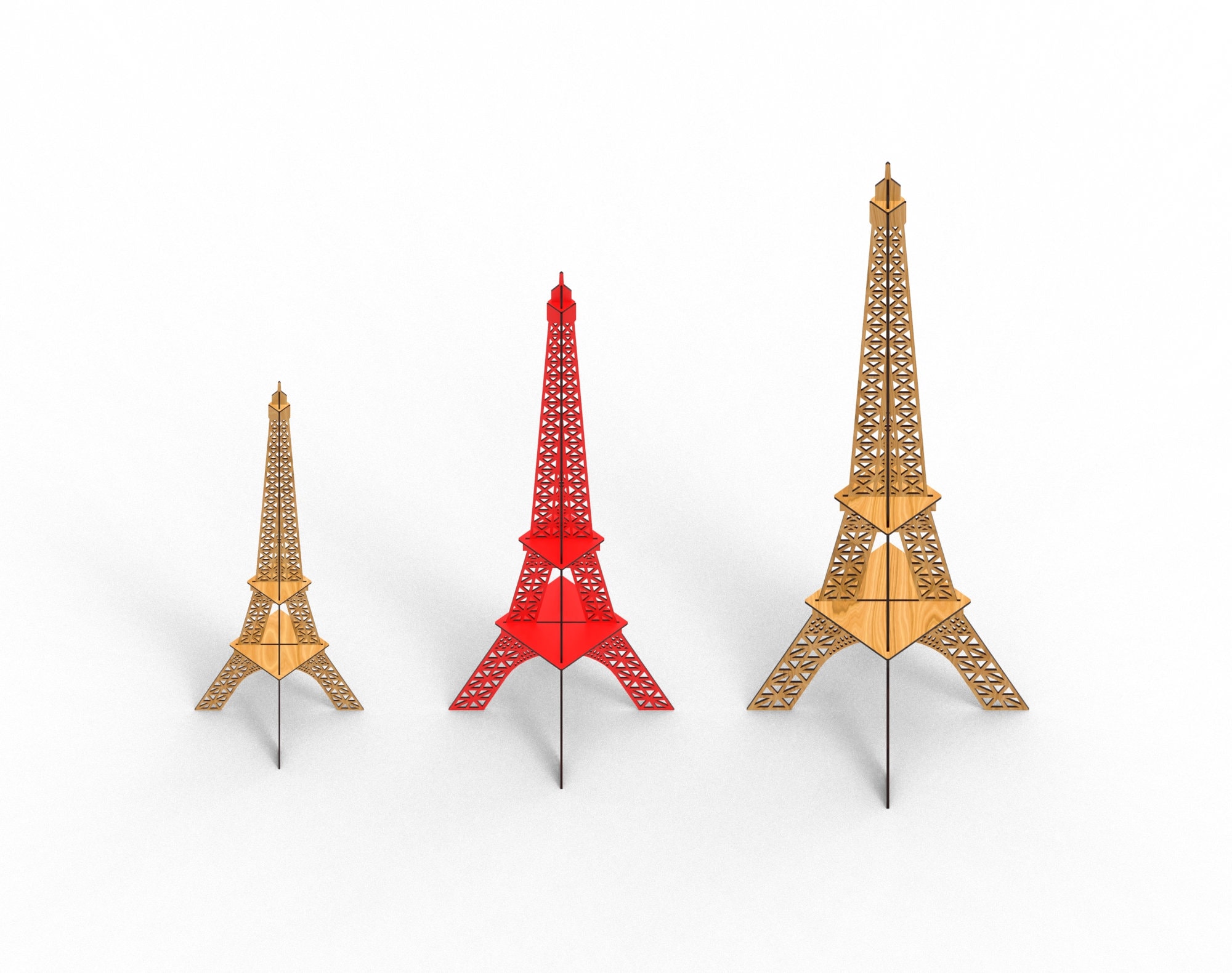 3 Different Size Eiffel Tower Laser Cut Files, Eiffel Tower Decoration ...