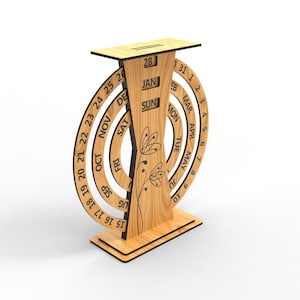 Laser Cut Perpetual Calendar, Calendar Digital File, Ornament Designed ...