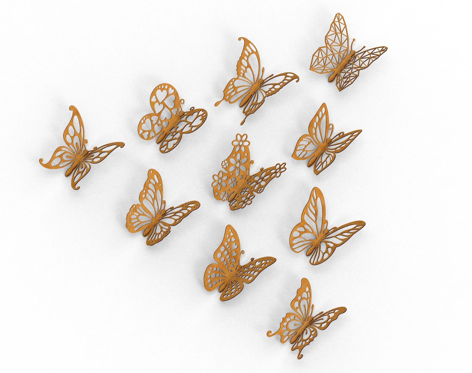 3D Butterfly Bundle Laser Cut Files, Wooden Interlocking Butterfly ...