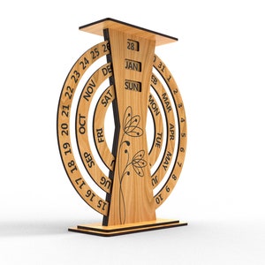 Laser Cut Perpetual Calendar, Calendar Digital File, Ornament Designed ...