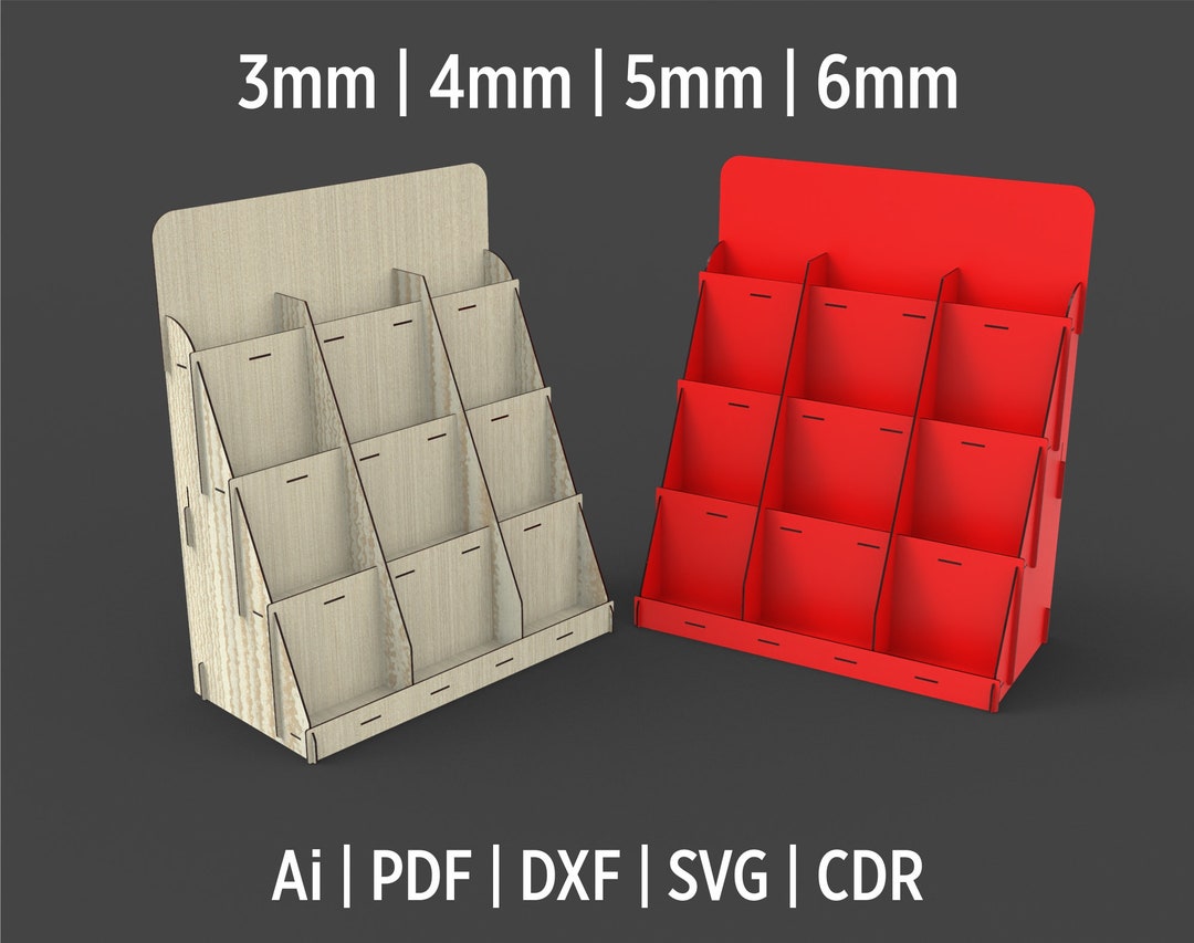 4 Shelves Display Stand Svg Files for Laser Cut Glowforge and Cricut ...