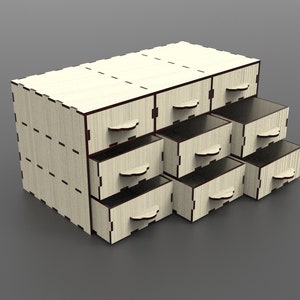 Desktop Storage Drawer Set Svg Laser Cutting Files With Different Sizes ...