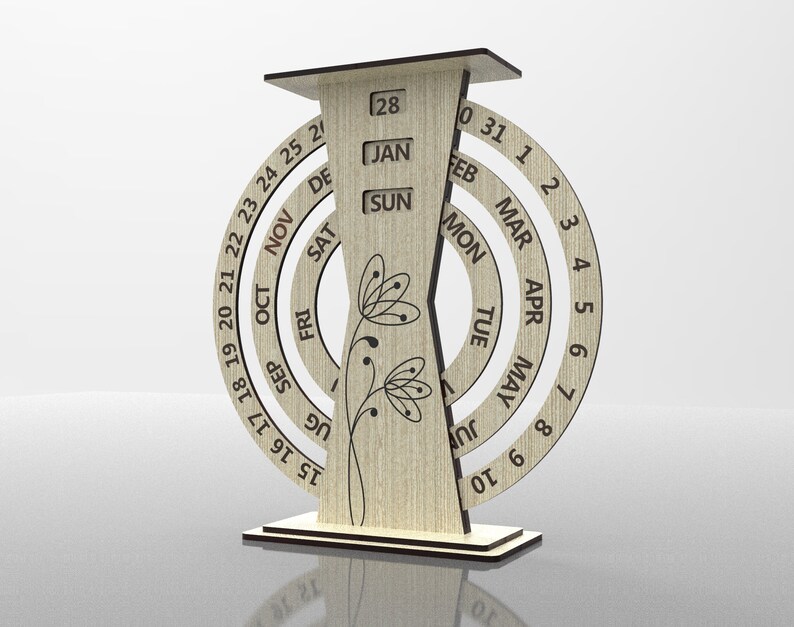 Laser Cut Perpetual Calendar, Calendar Digital File, Ornament Designed ...