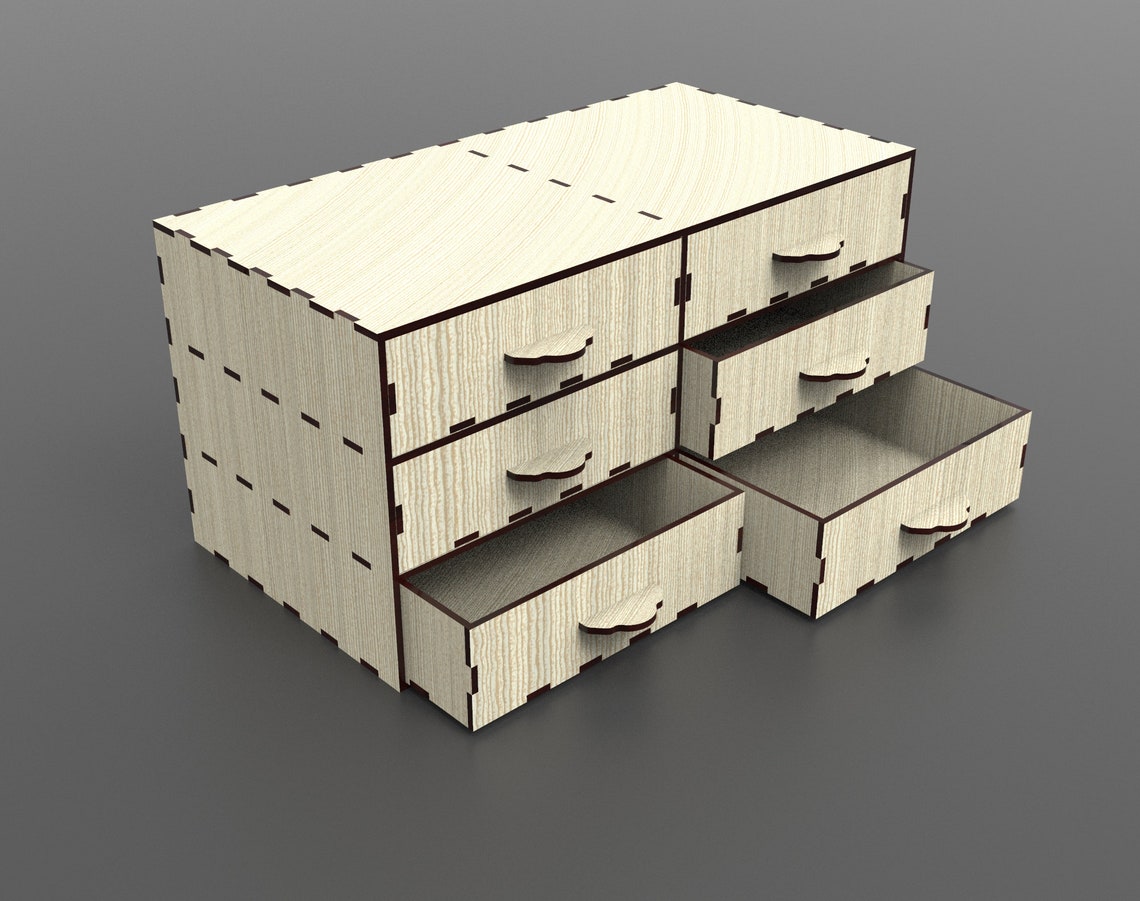 Desktop Storage Drawer Set Svg Laser Cutting Files With - Etsy