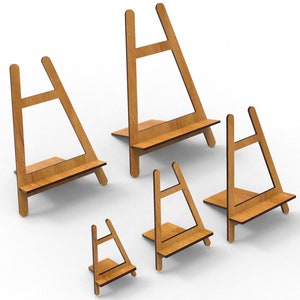 Easel Display Stands 5 Different Sizes, Laser Cut Svg and Vector Files ...