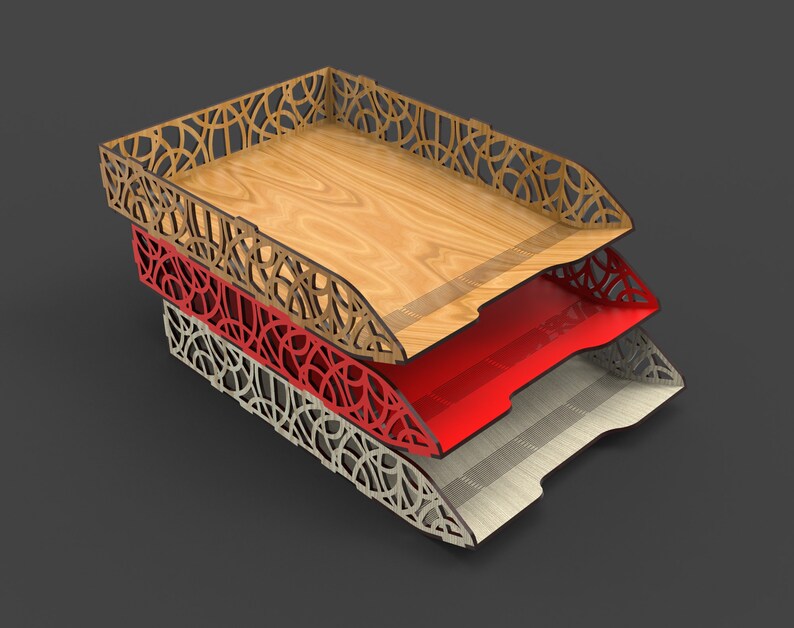 Office Desk Organiser Stackable Paper Tray, Document Organizer Svg and ...