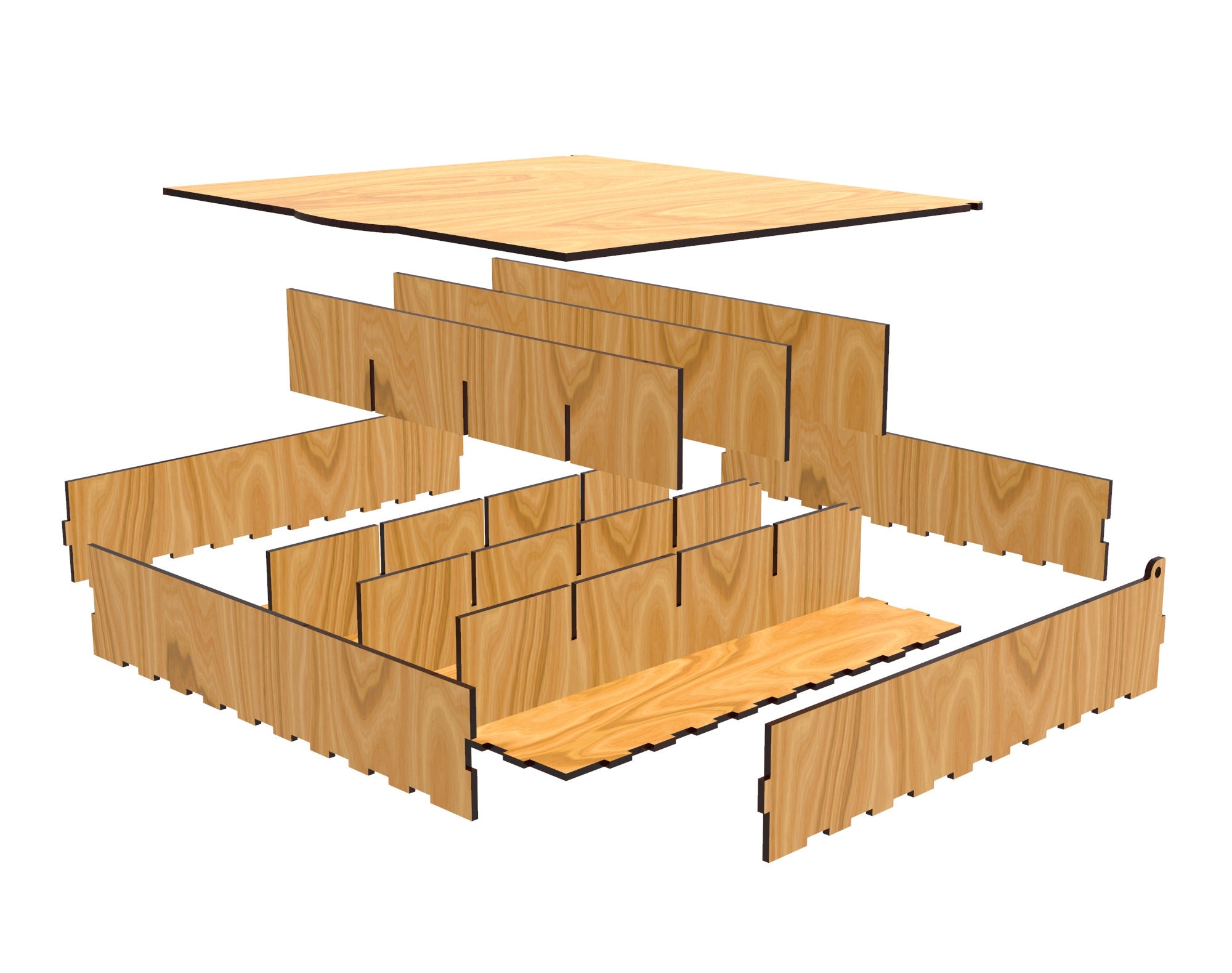 Set of 5 Boxes With Flip up Lid and Dividers for Laser Cut, Dxf Svg ...