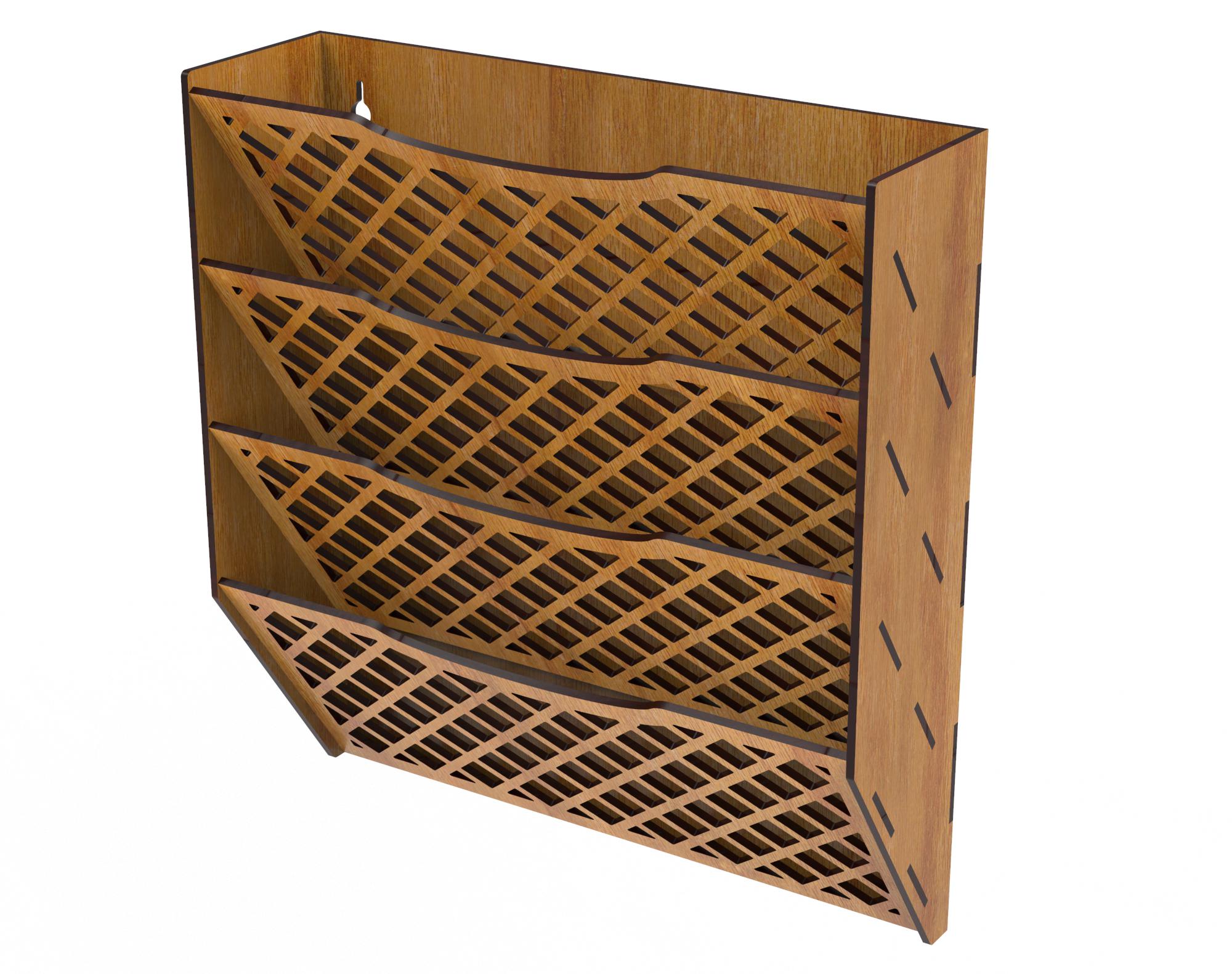 Wall Rack and Magazine Organizer Dxf, Svg Laser Cut Files, Stylish and ...