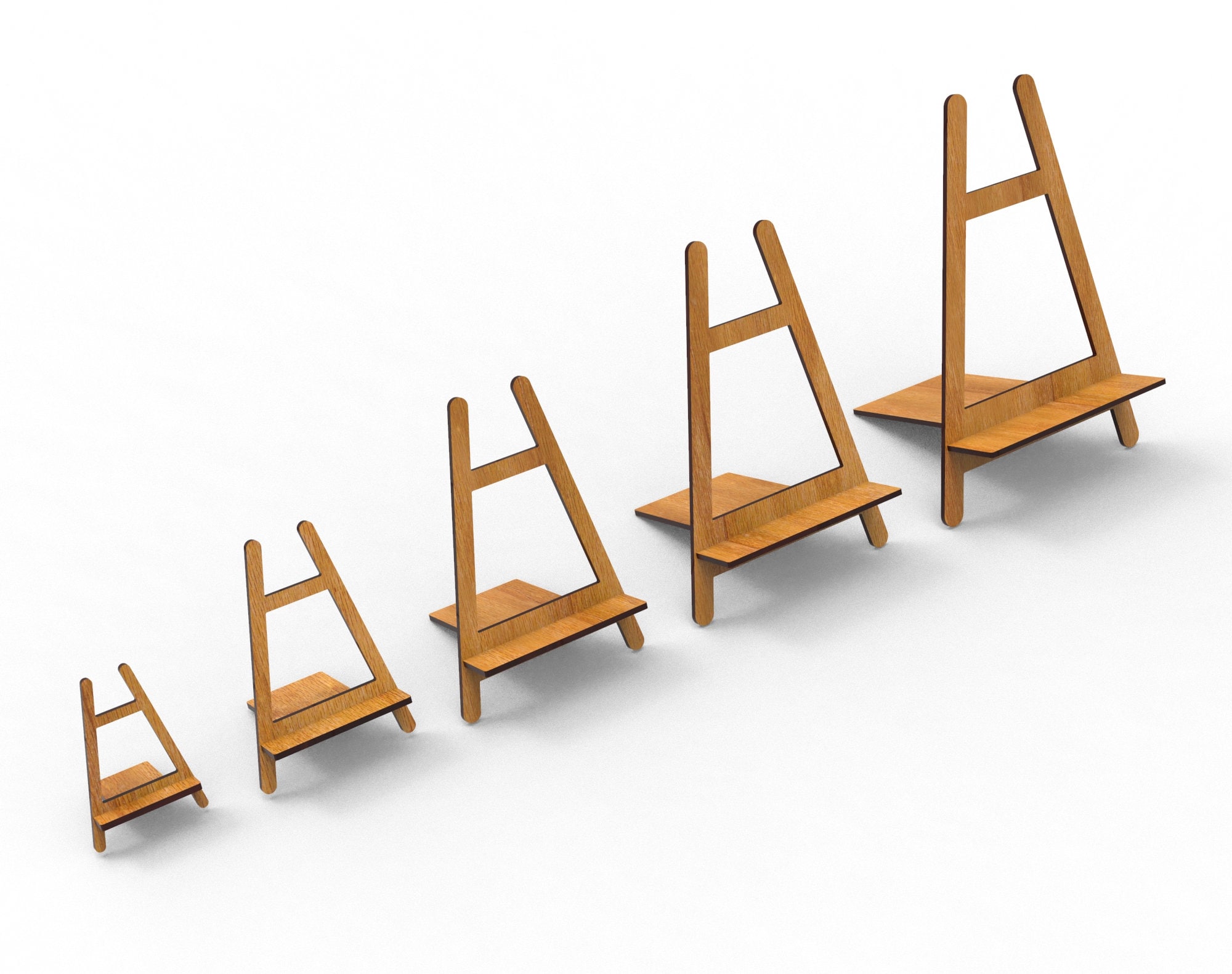 Easel Display Stands 5 Different Sizes, Laser Cut Svg and Vector Files ...