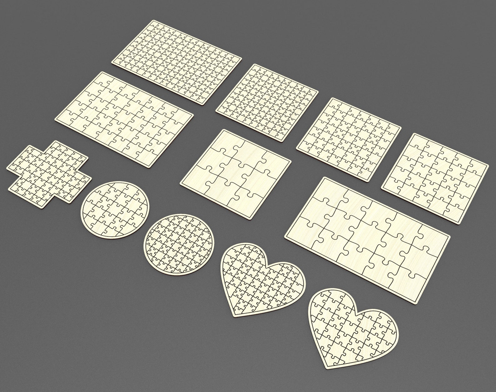 Puzzle Svg Bundle Laser Cut Puzzle Template Svg, Jigsaw Svg, Dxf Files ...