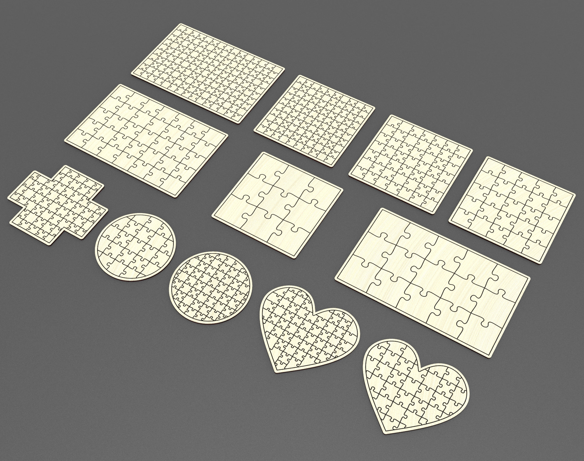 Puzzle Svg Bundle - Laser Cut Puzzle Template Svg, Jigsaw Svg, Dxf ...