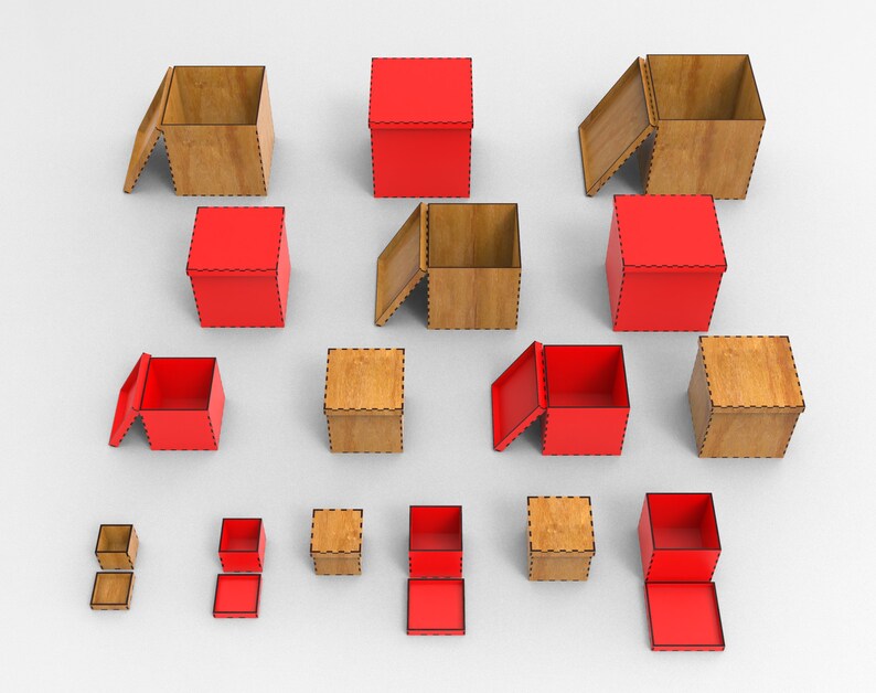 16 Different Sizes Box and Cover Bundle File for Wood or Acrylic Laser ...