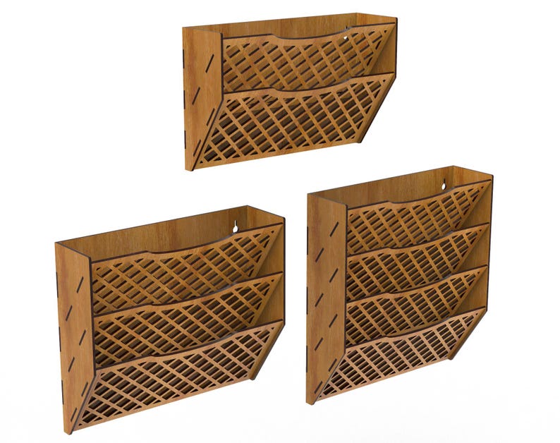 Wall Rack and Magazine Organizer Dxf, Svg Laser Cut Files, Stylish and ...